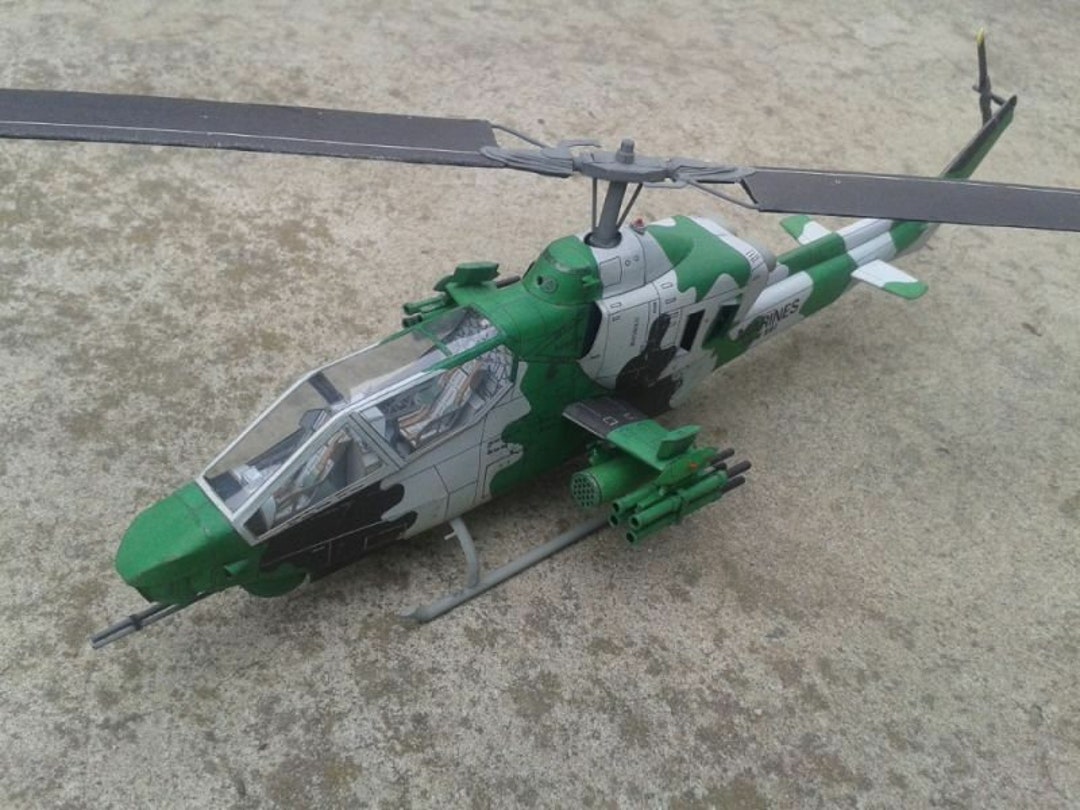Papercraft Kit Cobra Helicopter 3d Paper Model Crafting Kit PDF Plans ...