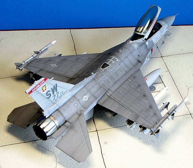 Papercraft Kit F-16 Viper Jet Fighting Falcon Airplane 3d Paper Model ...