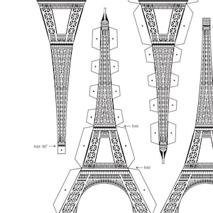 Eiffel Tower Paris France Papercraft Model PDF to Print on 8.5x11 ...