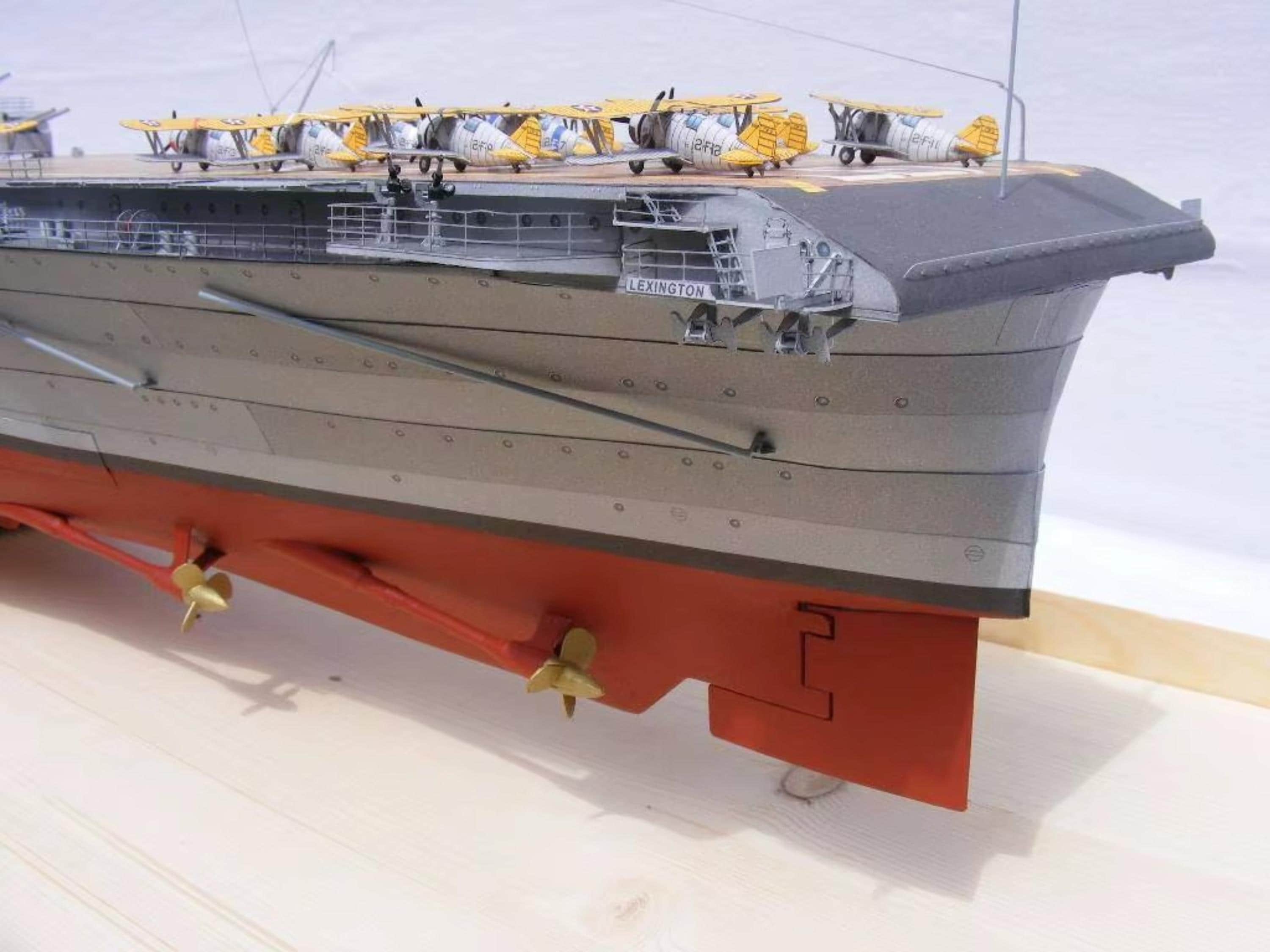 Papercraft Kit USS Lexington Cv-2 Aircraft Carrier 3d Paper Model ...
