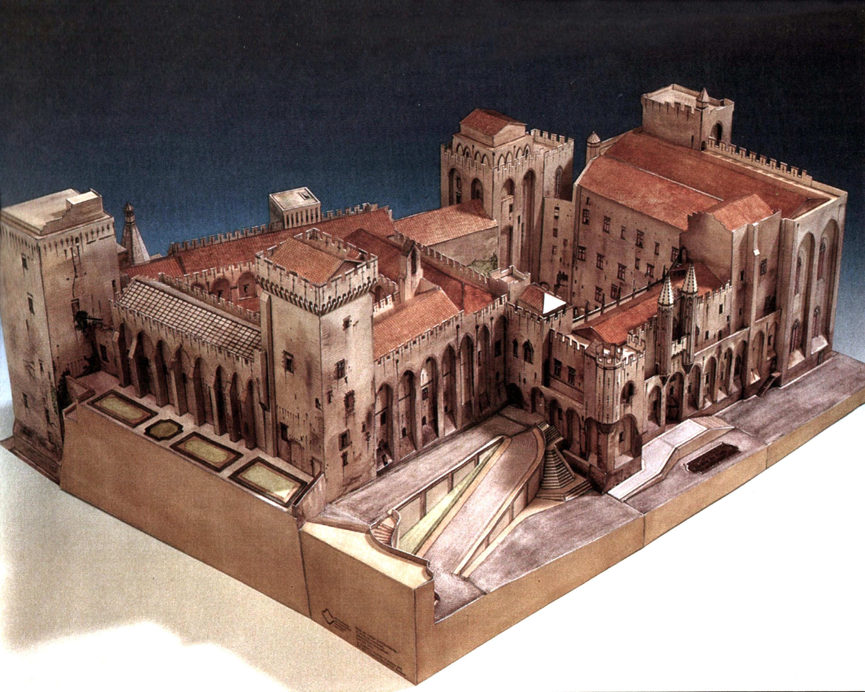Papercraft Kit Palais Des Papes France 3d Paper Model Crafting PDF ...