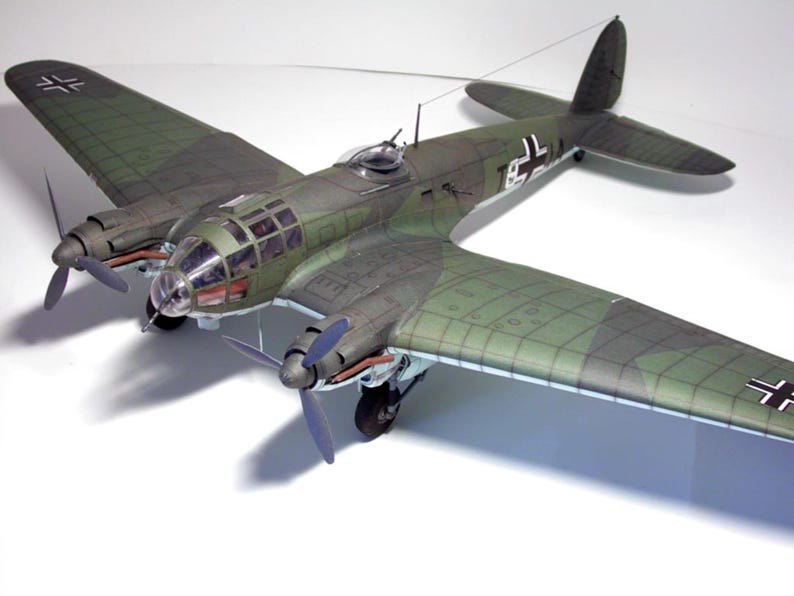 Papercraft Kit Heinkel He 111 Airplane 3d Paper Model Crafting Kit PDF ...