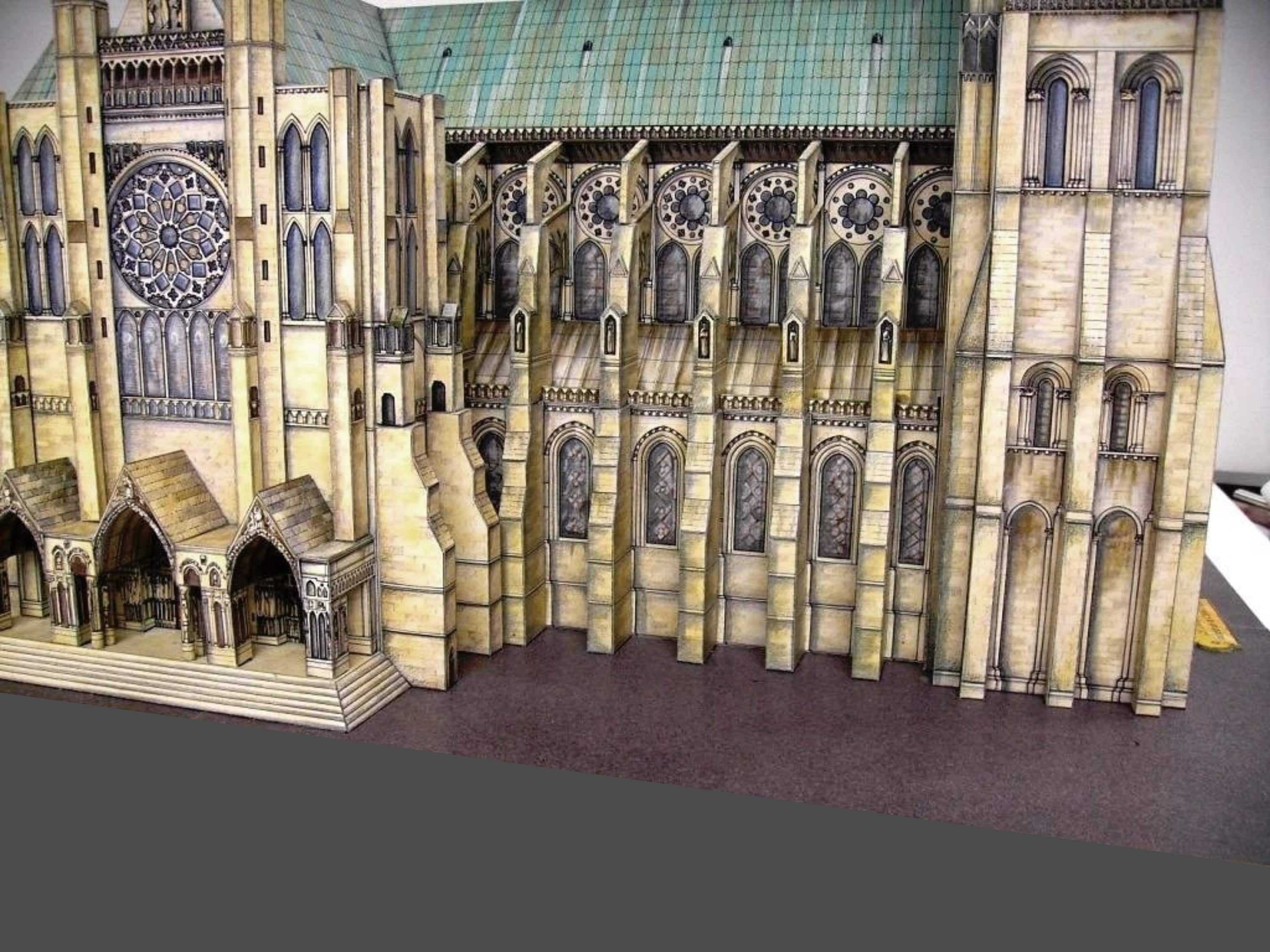 Papercraft Kit Chartres Cathedral 3d Paper Model Crafting Kit PDF Plans ...