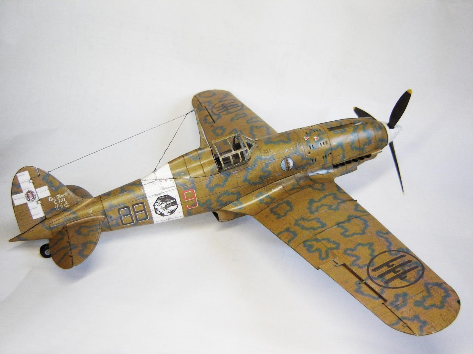 Papercraft Kit Macchi C.202 Folgore Airplane 3d Paper Model Crafting Kit PDF Plans to Print ...
