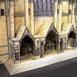 Papercraft Kit Chartres Cathedral Paris 3d Paper Model Crafting PDF ...