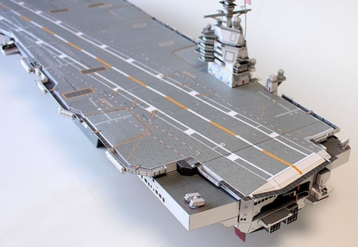 Papercraft Kit USS Gerald Ford Aircraft Carrier 3d Paper Model Crafting ...