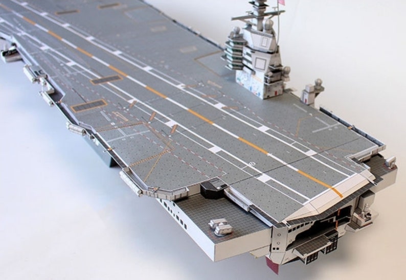 Papercraft Kit USS Gerald Ford Aircraft Carrier 3d Paper Model Crafting ...