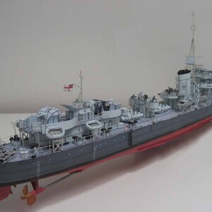 Papercraft Kit HMS Lance Destroyer Royal Navy Ship 3d Paper Model ...