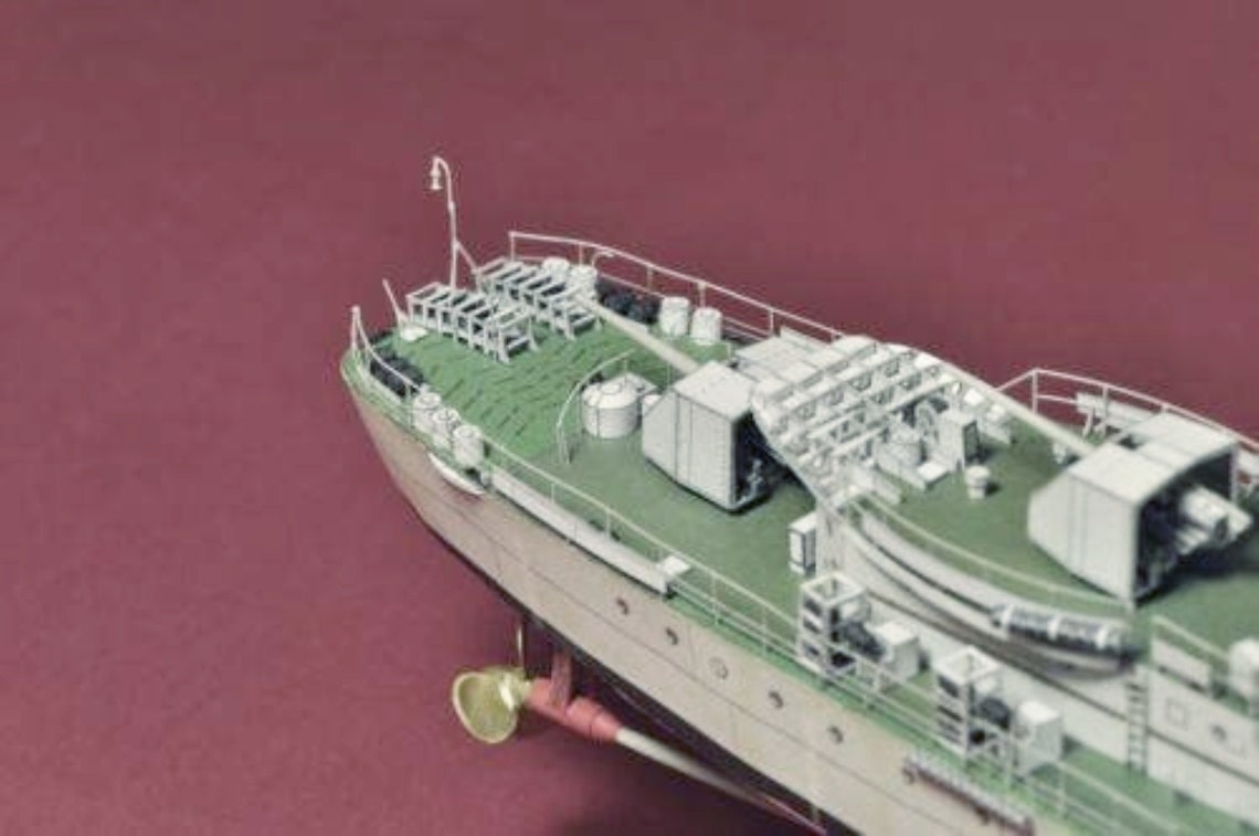 Papercraft Kit HMS Saumarez Destroyer 3d Paper Model Crafting Kit PDF ...