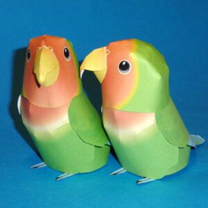 Papercraft Kit Love Parrots Paper Model Crafting Kit PDF Plans to Print ...