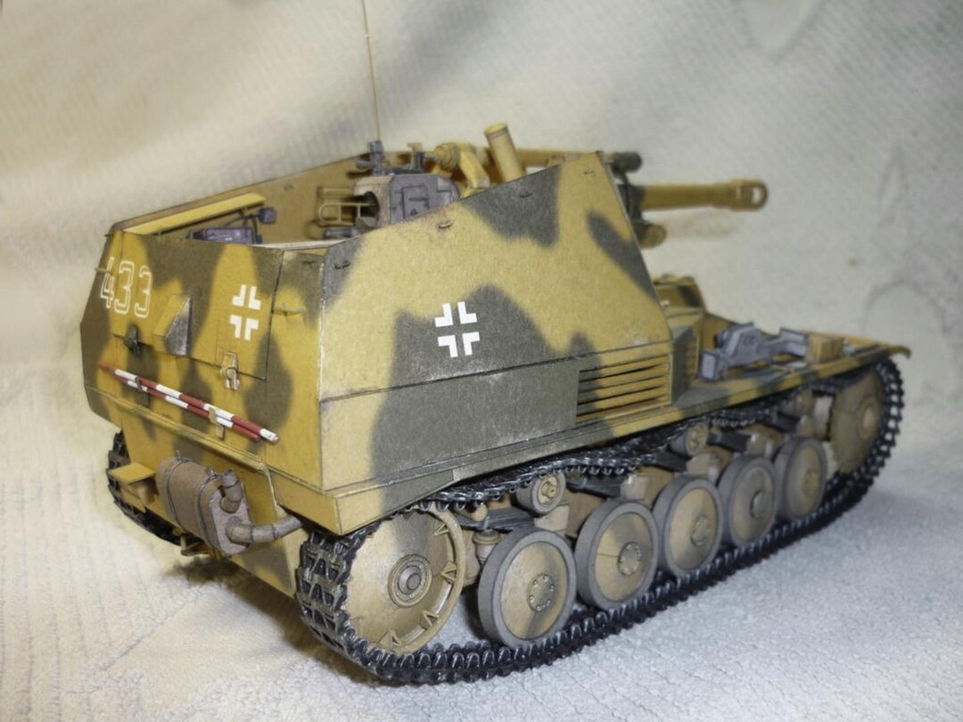 Papercraft Kit Wespe Self Propelled Gun 3d Paper Model Crafting Kit PDF ...