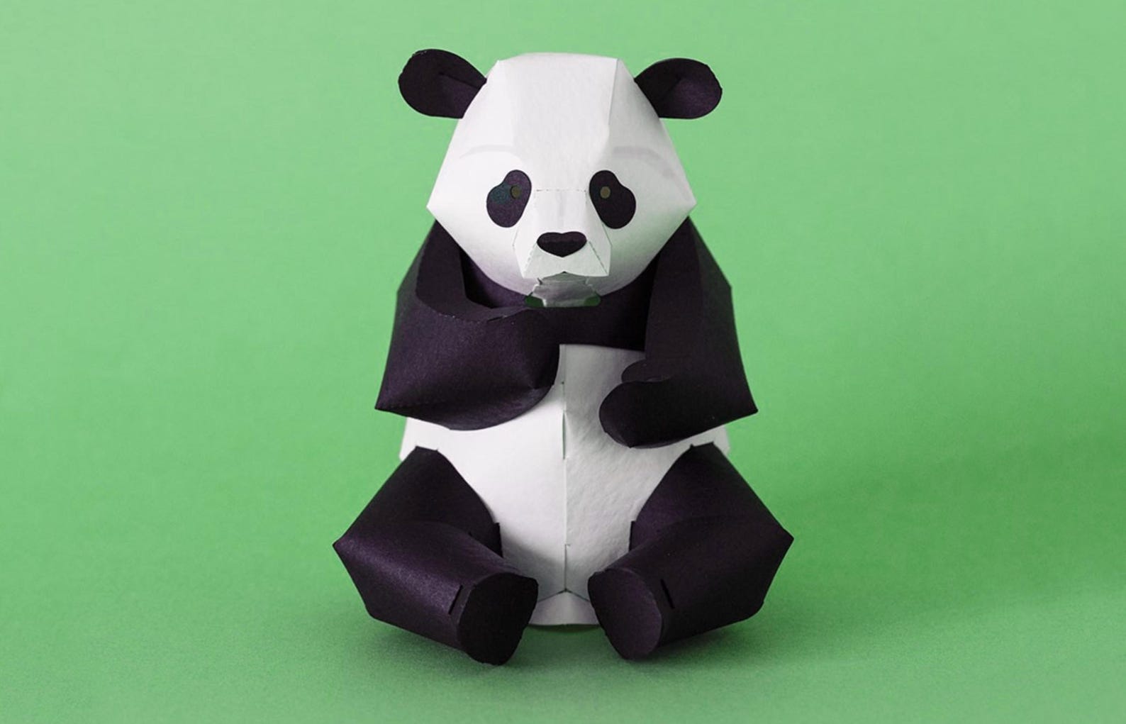 Papercraft Kit Panda Bear 3d Paper Model Crafting Kit PDF Vector Lines ...