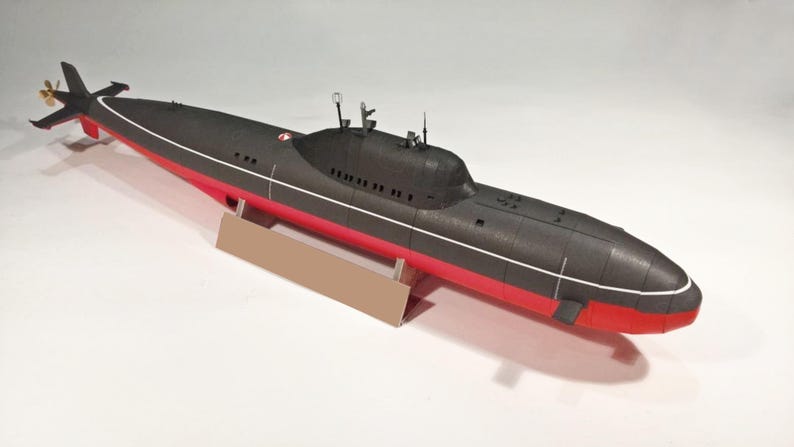 Papercraft Kit Akula Submarine 3d Paper Model Crafting PDF Plans DIY ...
