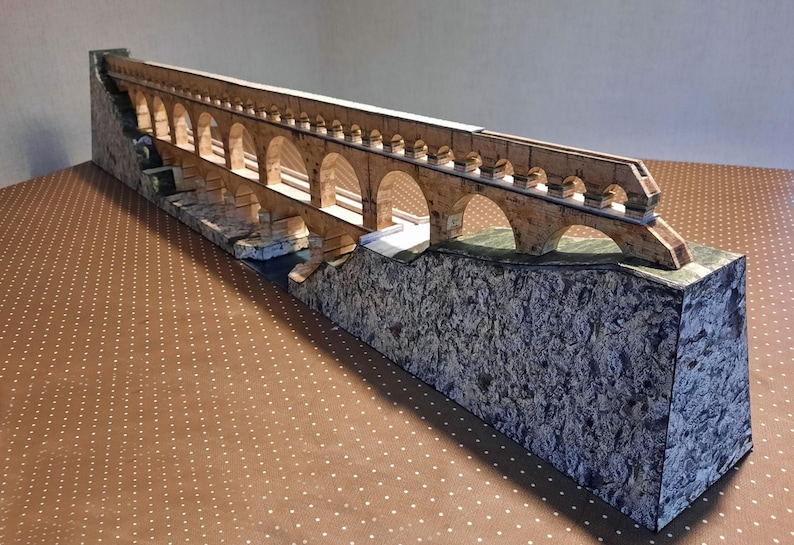 Papercraft Kit Pont Du Gard Ancient Roman Aqueduct Bridge 3d Paper ...