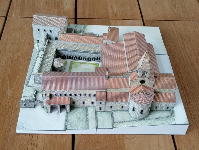 Papercraft Kit Thoronet Abbey Church 3d Paper Model Crafting PDF Plans ...