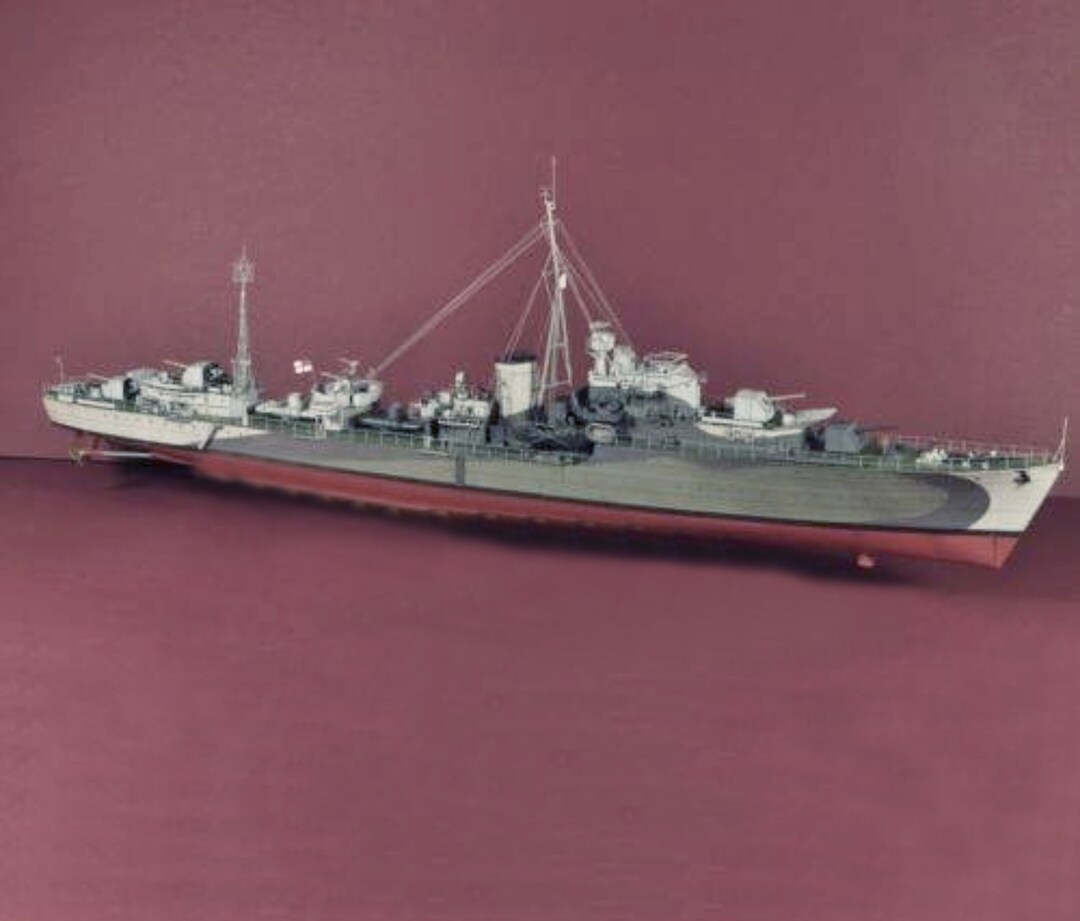 Papercraft Kit HMS Saumarez Destroyer 3d Paper Model Crafting Kit PDF ...