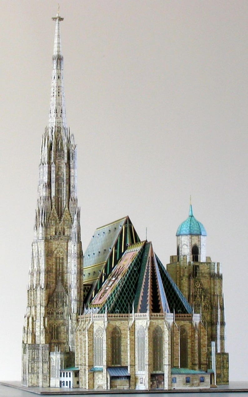 Papercraft Kit St Stephen's Cathedral Austria 3d Paper Model Crafting ...