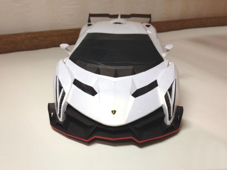 Papercraft Kit Lamborghini Veneno Car 3d Paper Model Crafting PDF Plans ...