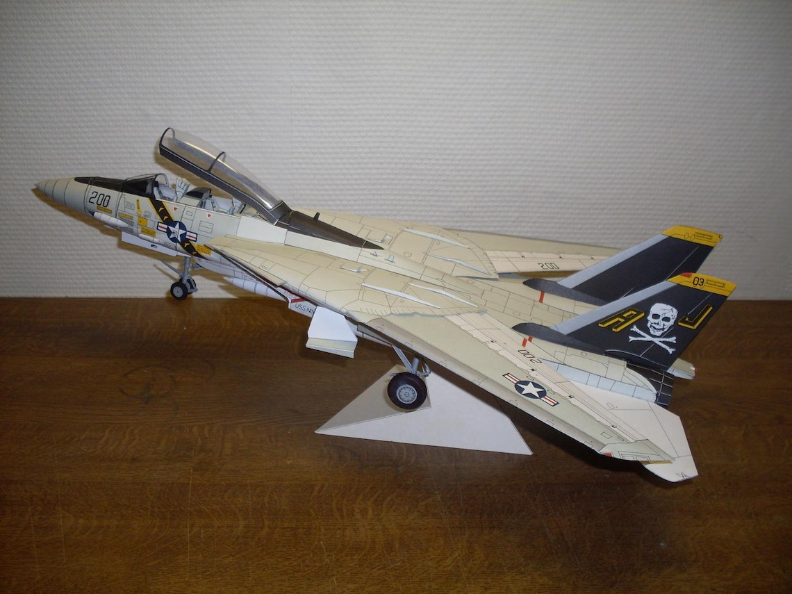 Papercraft Kit F-14 Tomcat Airplane 3d Paper Model Crafting Kit PDF ...