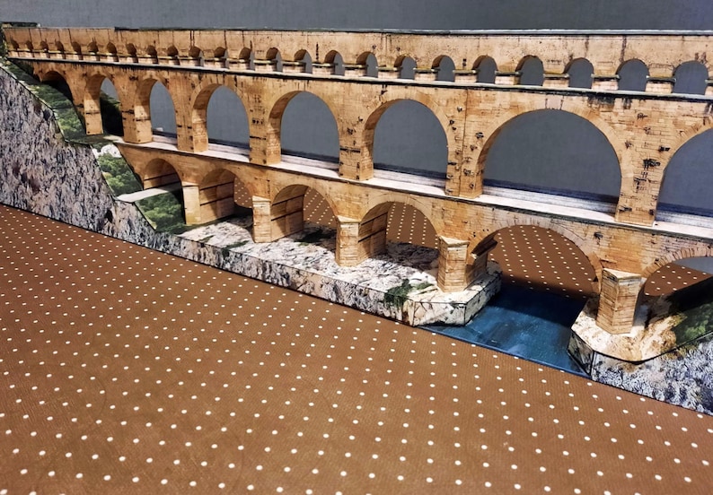 Papercraft Kit Pont Du Gard Ancient Roman Aqueduct Bridge 3d Paper ...