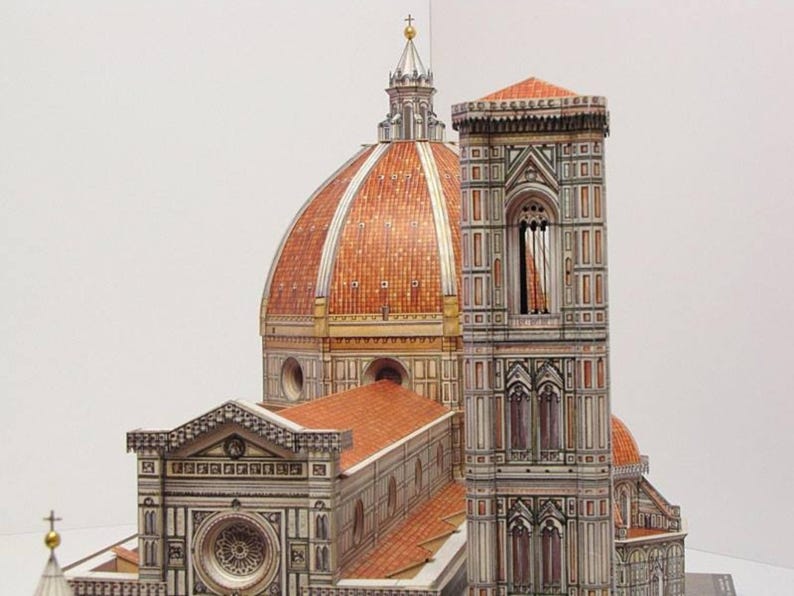 Papercraft Kit Cathedral Florence 3d Paper Model Crafting PDF Plans DIY ...