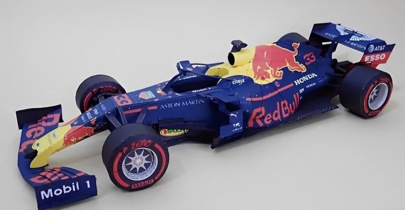 Papercraft Kit F1 Redbull Race Car 3d Paper Model Crafting Kit PDF ...