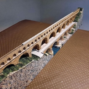 Papercraft Kit Pont Du Gard Ancient Roman Aqueduct Bridge 3d Paper ...