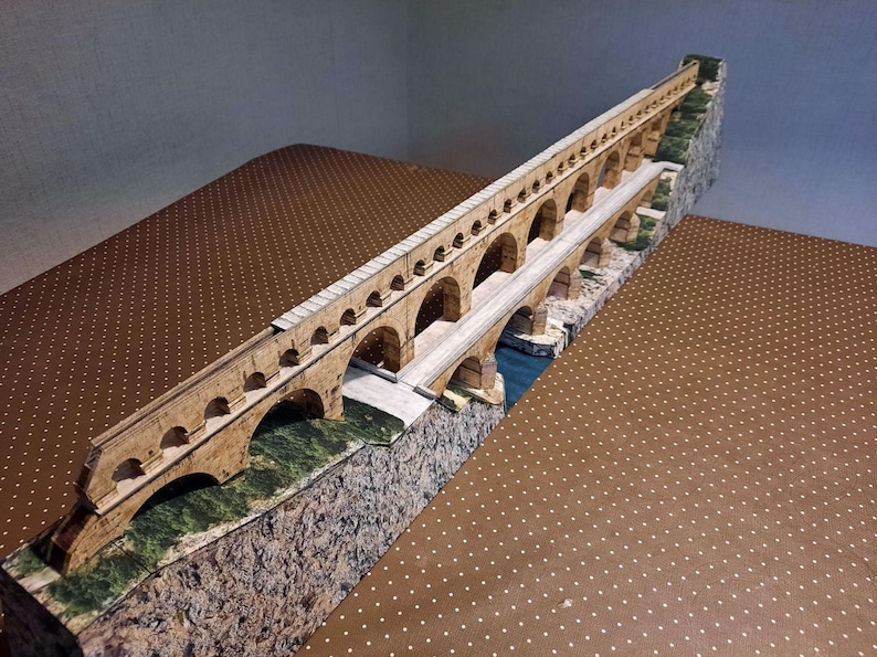 Papercraft Kit Pont Du Gard Ancient Roman Aqueduct Bridge 3d Paper ...