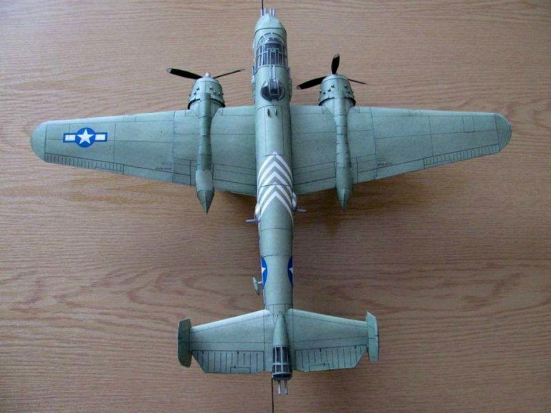 Papercraft Kit B-25 Mitchell Airplane 3d Paper Model Crafting Kit PDF ...