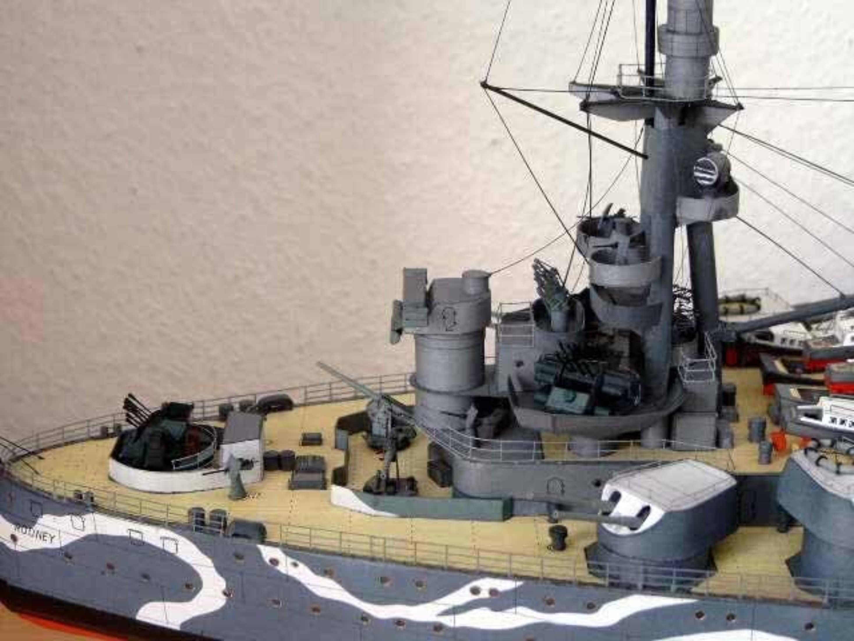 Papercraft Kit HMS Rodney Battleship 3d Paper Model Crafting Kit PDF ...