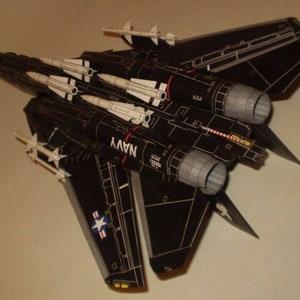 Papercraft Kit F-14 Tomcat Airplane 3d Paper Model Crafting Kit PDF ...