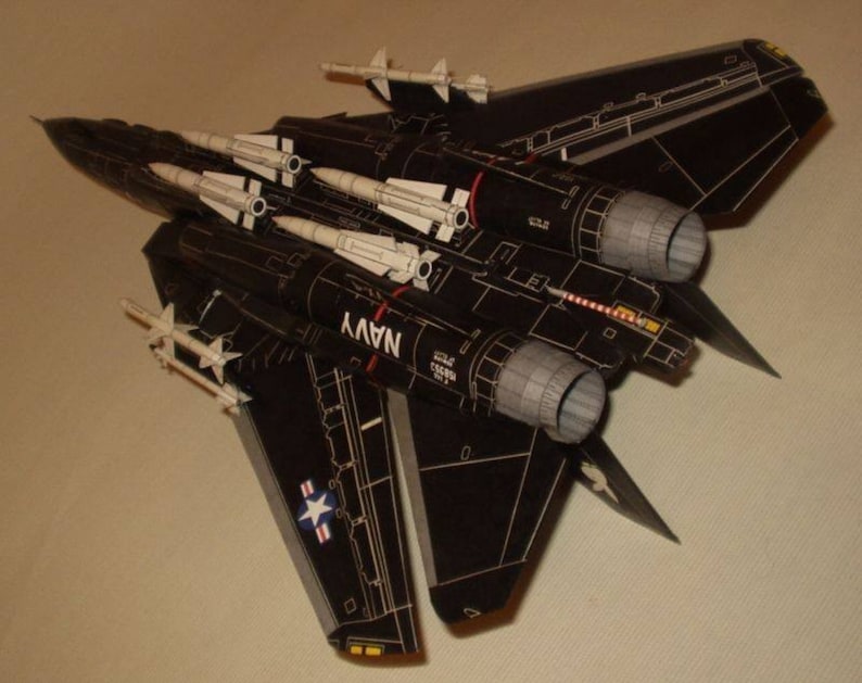 Papercraft Kit F-14 Tomcat Airplane 3d Paper Model Crafting Kit PDF ...