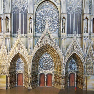 Papercraft Kit Reims Cathedral 3d Paper Model Crafting Kit PDF Plans to ...