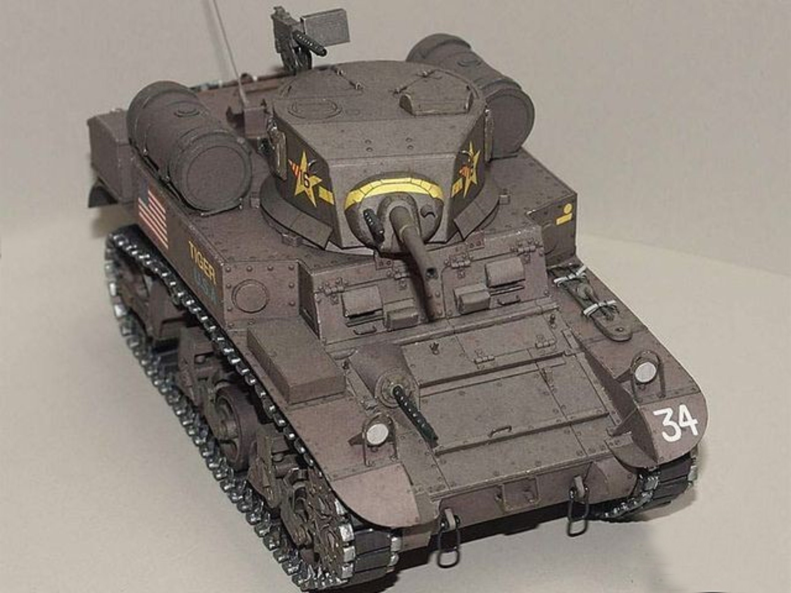 Kit PaperCraft M3A1 Stuart US Tank Kit de création de modèle 3D en ...