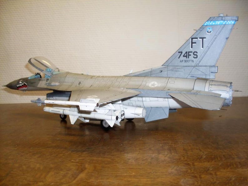 Papercraft Kit F-16 Viper Jet Fighting Falcon Airplane 3d Paper Model ...