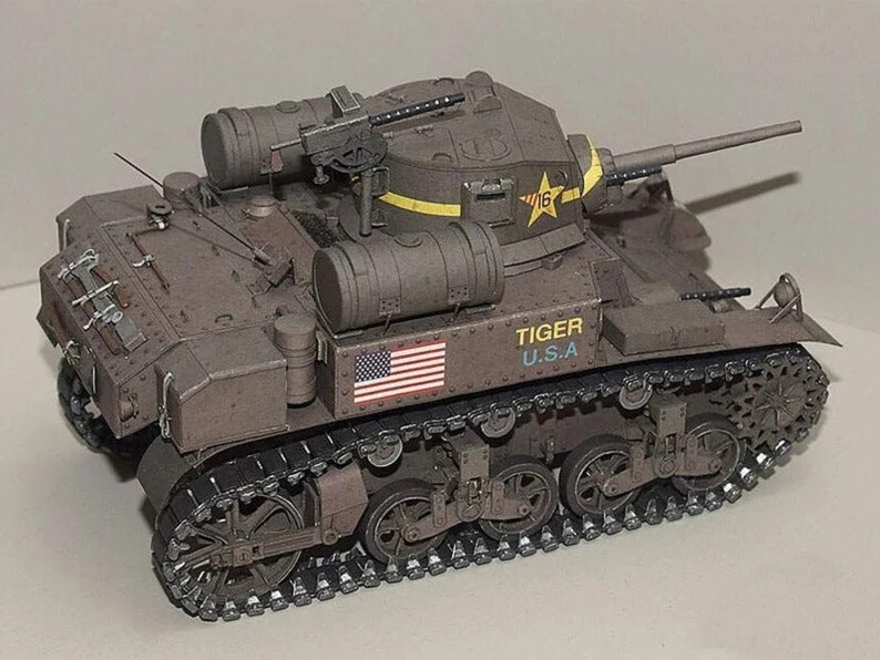 Kit PaperCraft M3A1 Stuart US Tank Kit de création de modèle 3D en ...