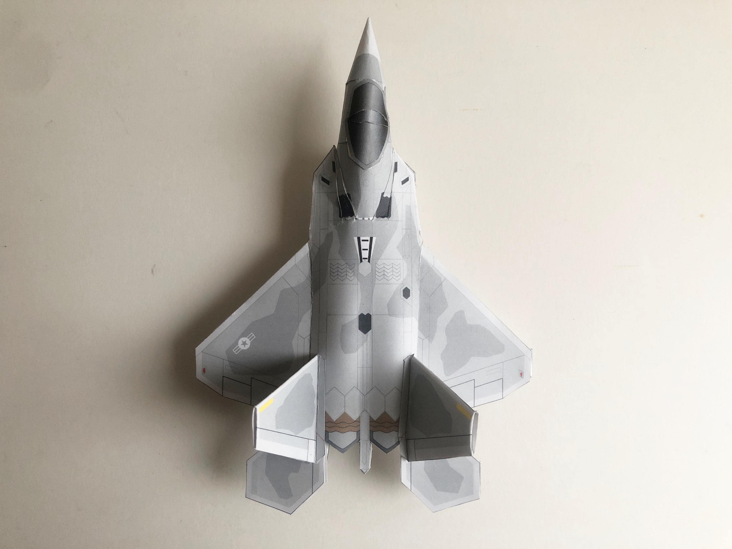 Papercraft Kit Simple F-22 Raptor Airplane 3d Paper Model Crafting Kit ...