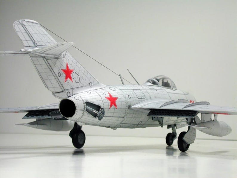 Papercraft Kit Mig-15 Fagot Airplane 3d Paper Model Crafting Kit PDF ...
