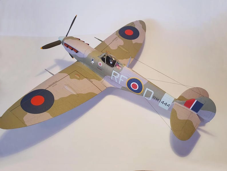 Papercraft Kit Supermarine Spitfire Airplane 3d Paper Model Crafting ...