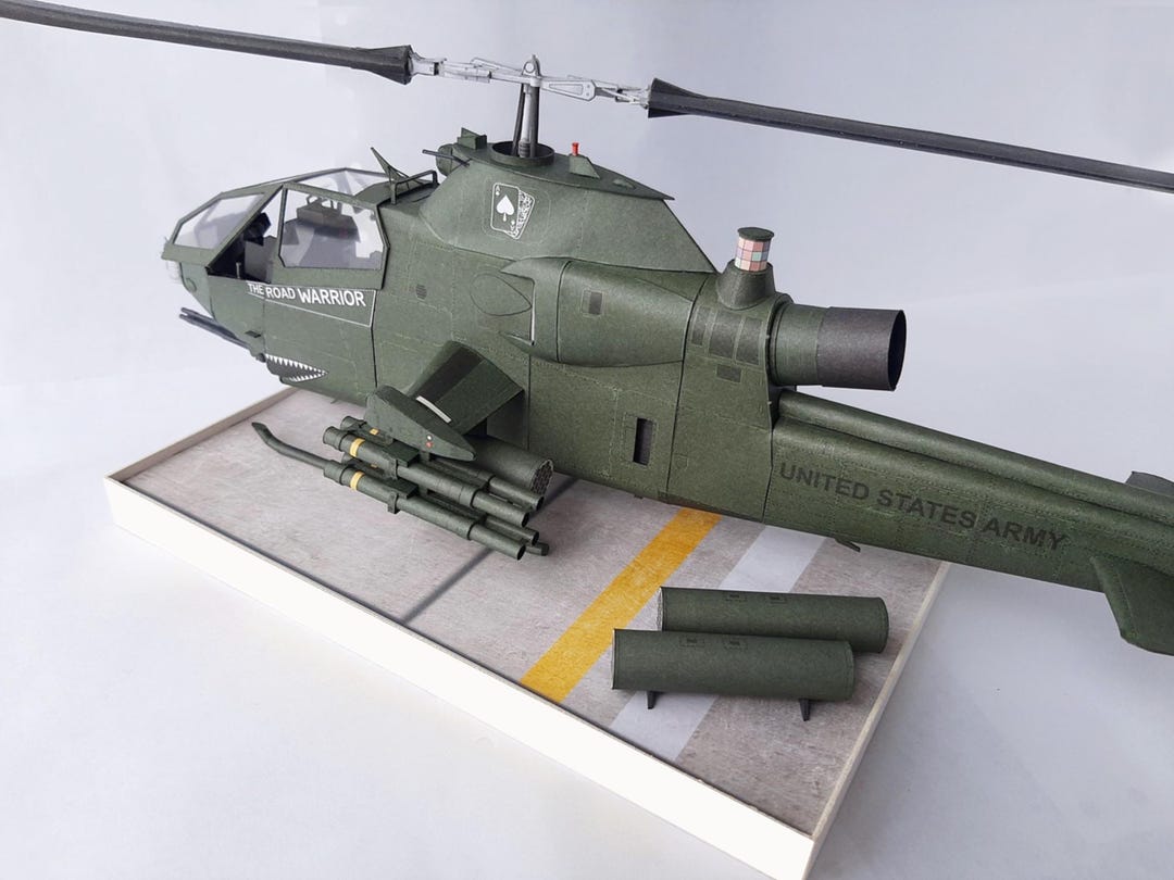Papercraft Kit Cobra Bell Ah-1 Helicopter 3d Paper Model Crafting Kit ...