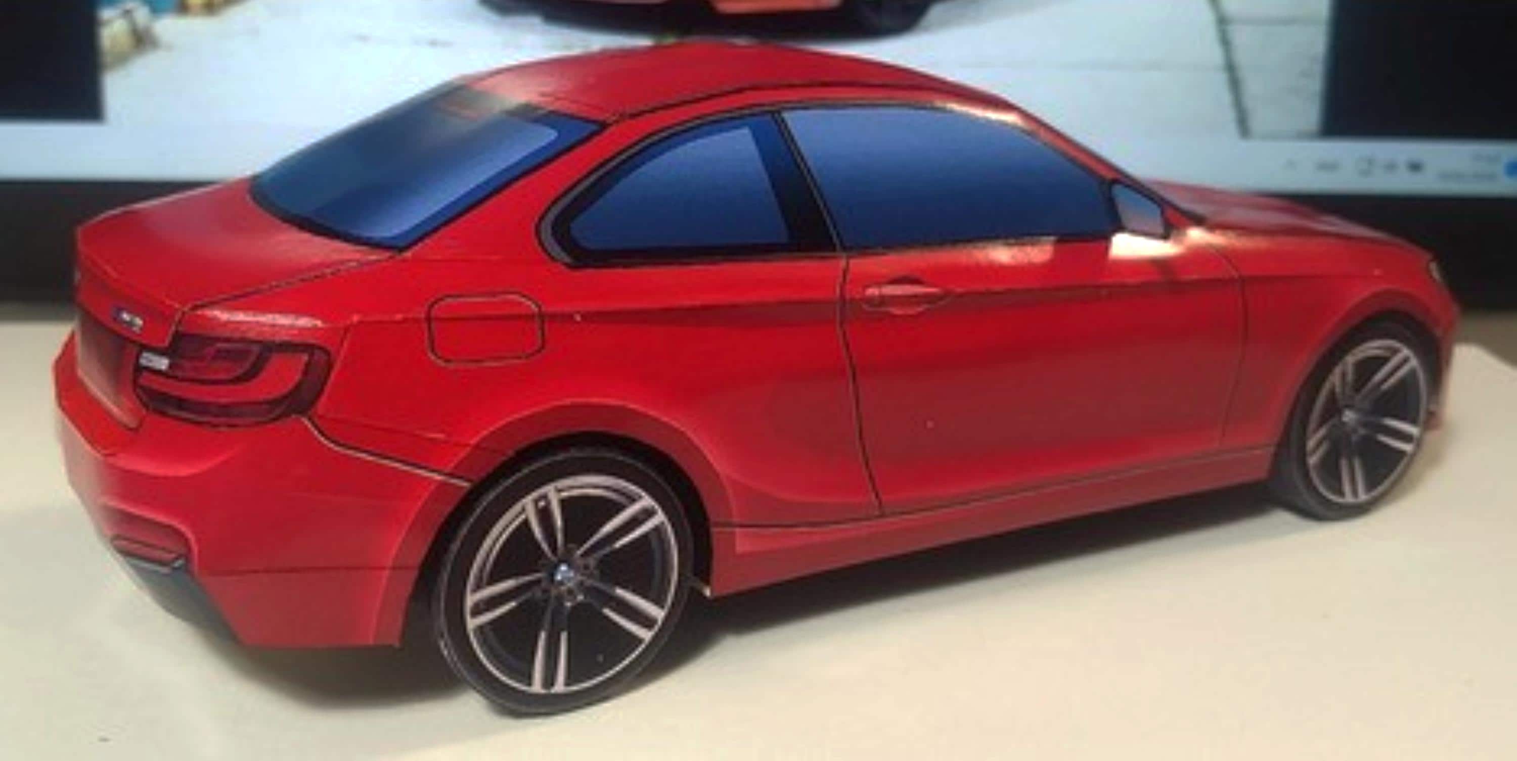 Papercraft Kit Red BMW M2 F22 Car 3d Paper Model Crafting Kit PDF Plans ...