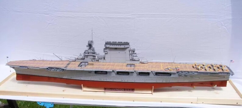 Papercraft Kit USS Lexington Cv-2 Aircraft Carrier 3d Paper Model ...