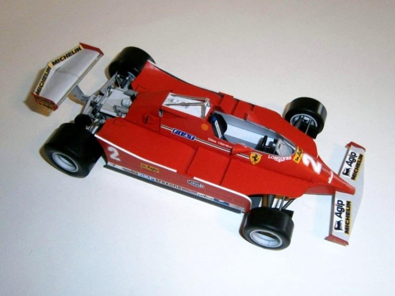 Papercraft Kit F1 Ferrari 126 CK Turbo Race Car 3d Paper Model Crafting ...