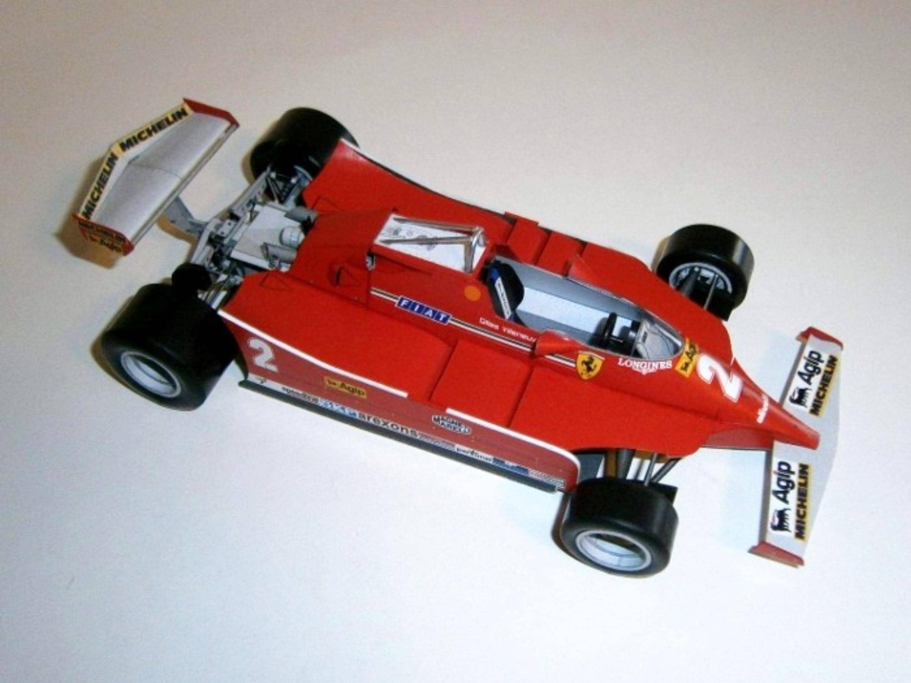 Papercraft Kit F1 Ferrari 126 CK Turbo Race Car 3d Paper Model Crafting ...
