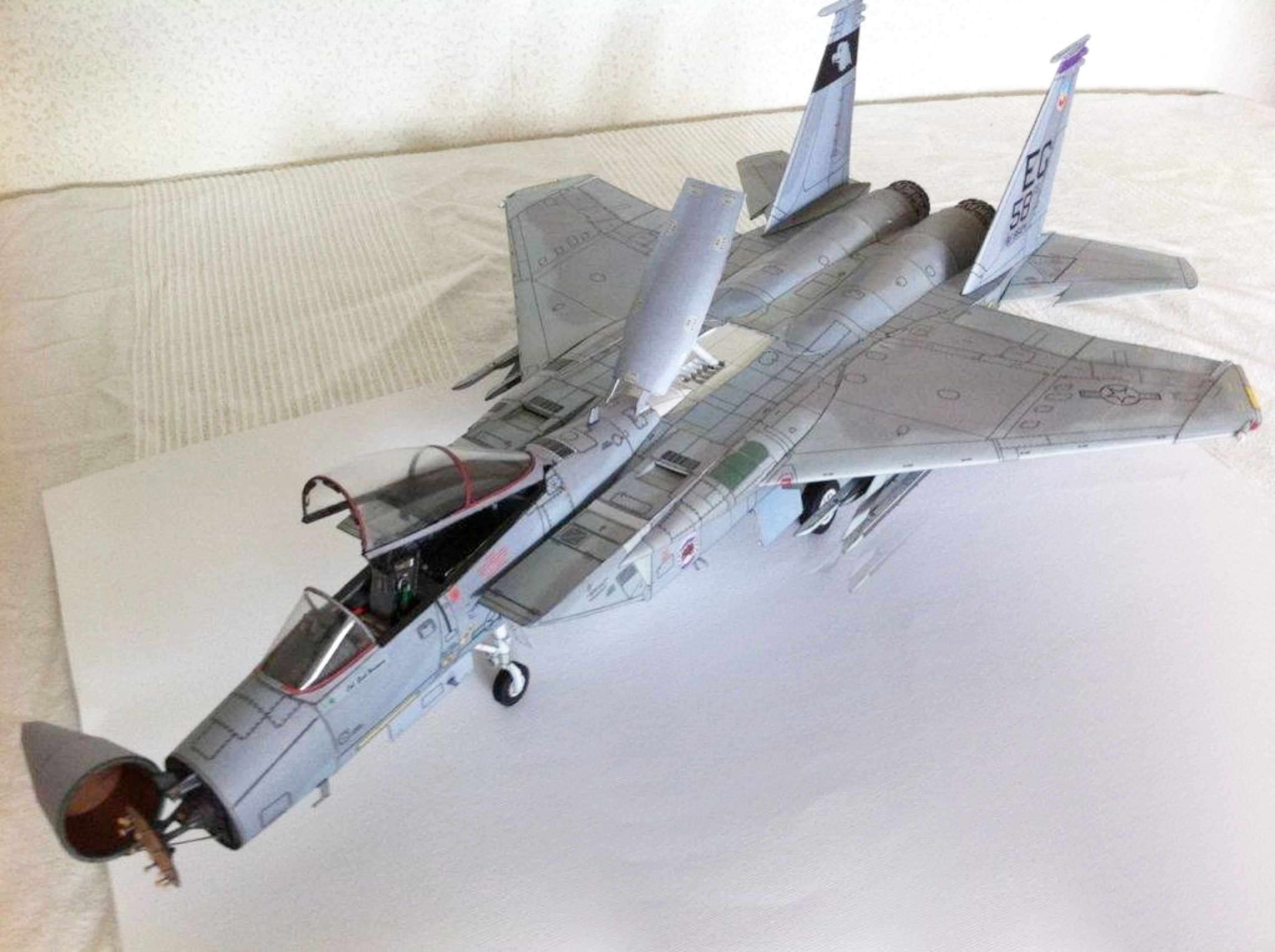 Papercraft Kit F-15C Eagle Plane 3d Paper Model Crafting Kit PDF Plans ...