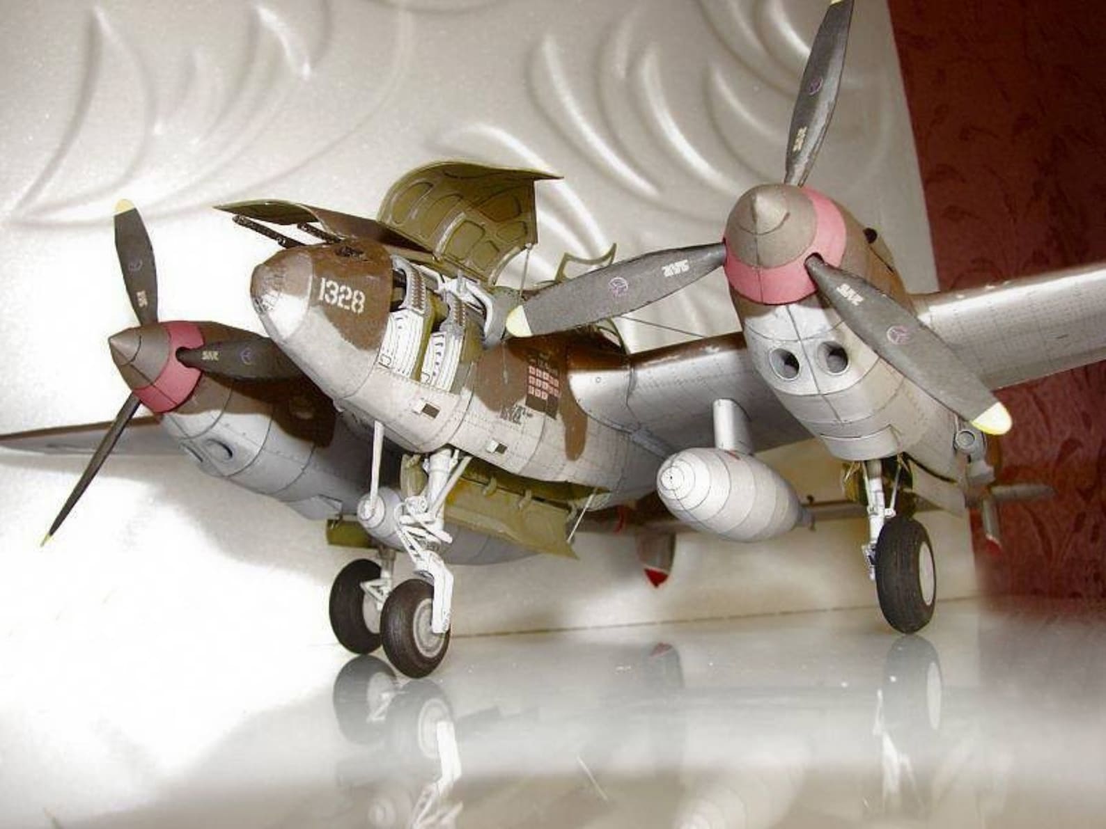 Papercraft P-38 Lightning Airplane 3d Paper Model Crafting Kit PDF ...