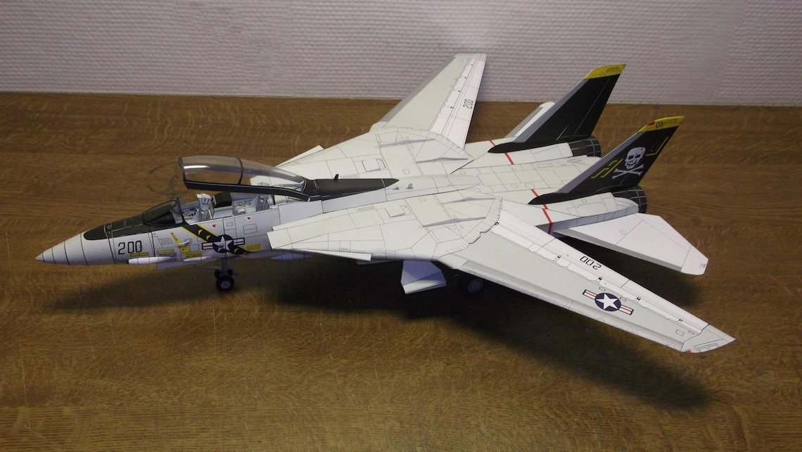 Papercraft Kit F-14 Tomcat Airplane 3d Paper Model Crafting Kit PDF ...