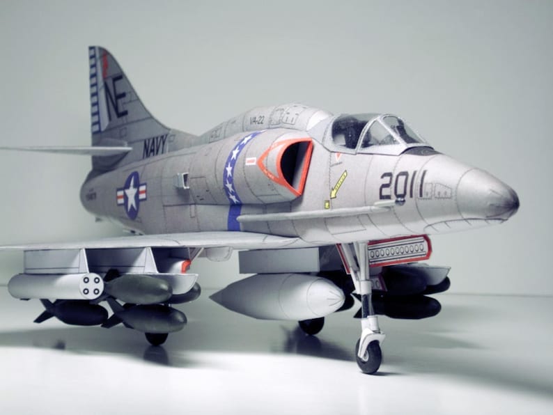Papercraft Kit Mcdonnell Douglas A-4 Skyhawk Plane 3d Paper Model ...
