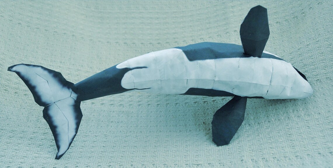Papercraft Kit Orca Whale 3d Paper Model Crafting Kit PDF Plans to ...