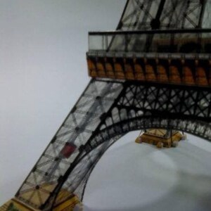 Eiffel Tower Paris France Papercraft Model PDF to Print on 8.5x11 ...